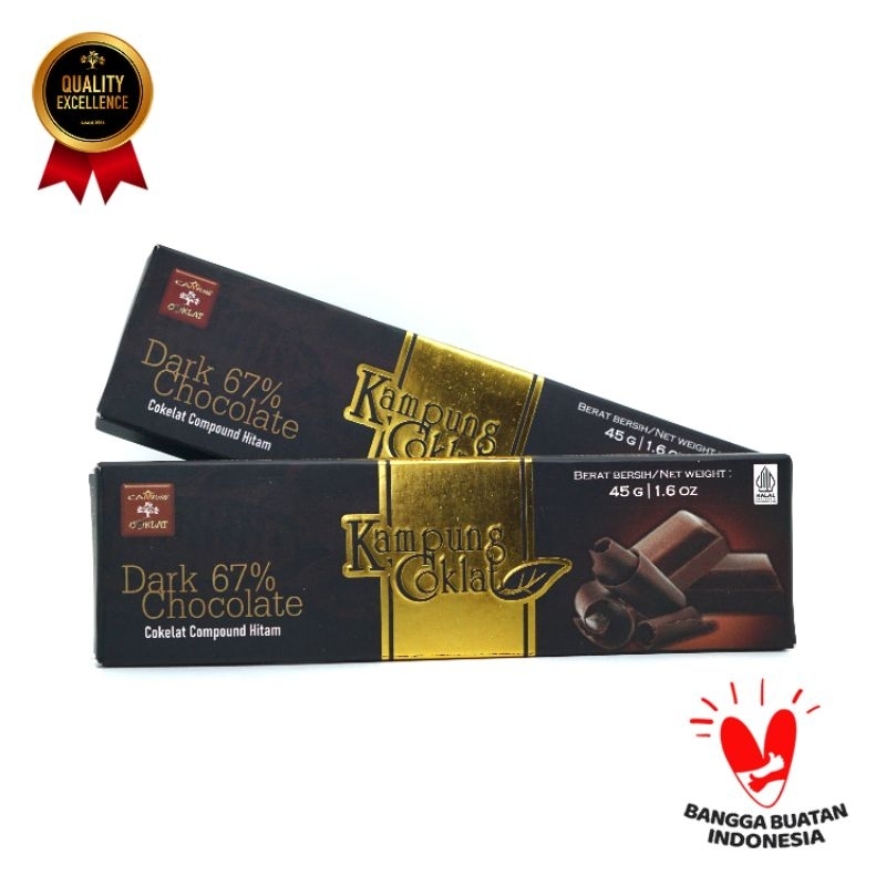 Jual COKLAT BAR DARK 67% 45 GRAM - KAMPUNG COKLAT | Shopee Indonesia
