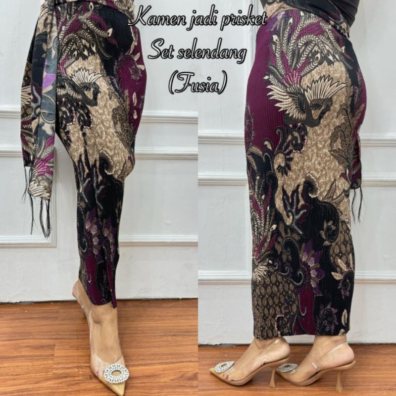 Jual KAMEN JADI BALI ROK PLISKET BATIK + SELENDANG (LANGSUNG PAKAI ROK ...