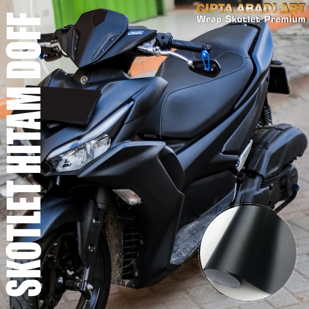 Jual Skotlet Motor Hitam Doff Stiker Scotlet Black Matte Dop Lebar 45 ...