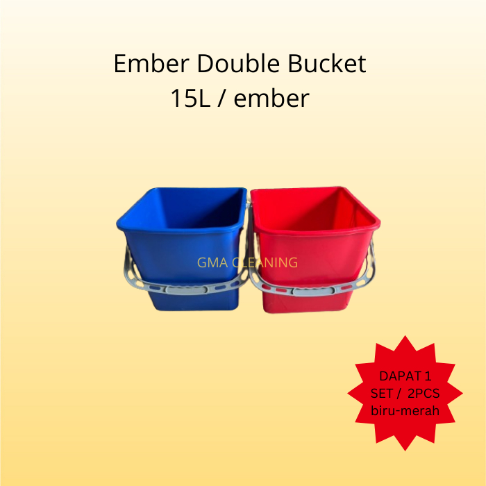 Jual Ember Double Bucket 30L biru-merah (15L / ember) | Shopee Indonesia