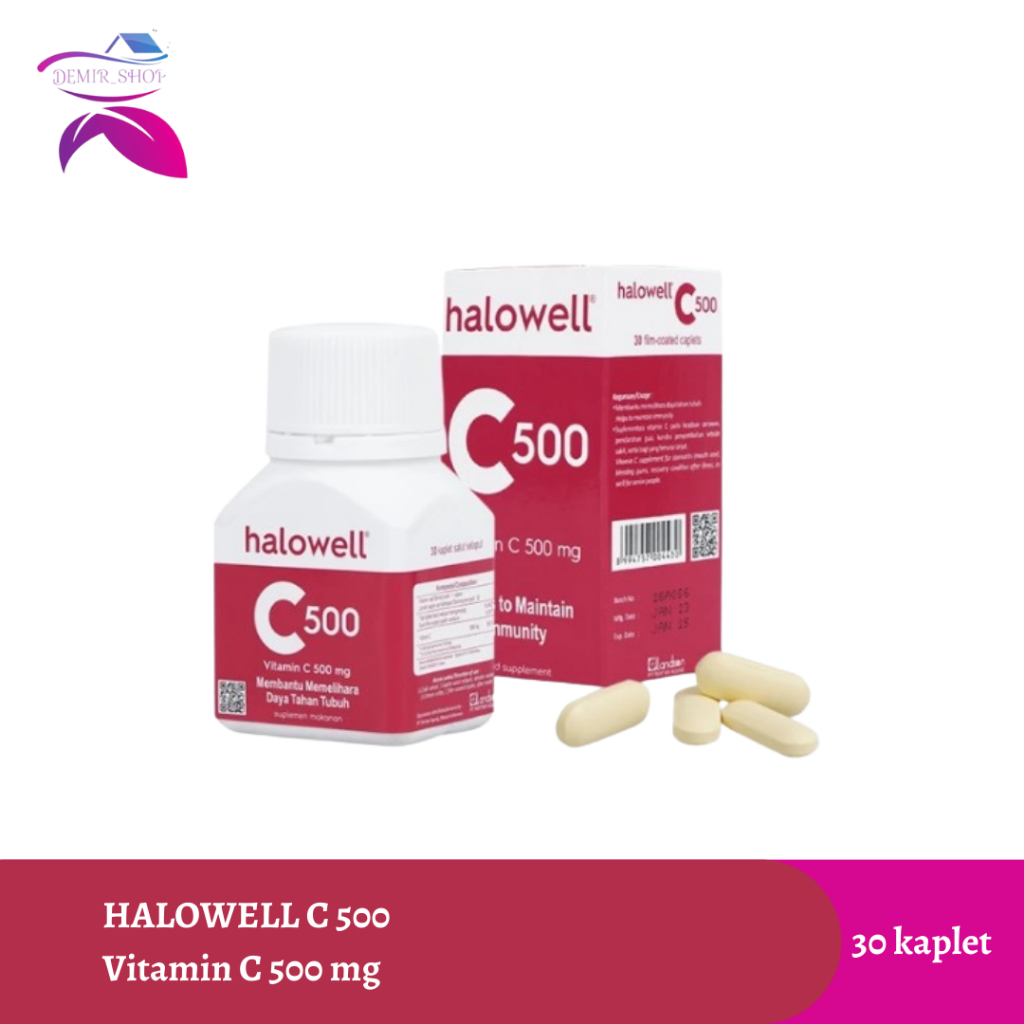 Jual Halowell Vitamin C 500 mg Botol 30 Tablet / Suplemen Daya Tahan Tubuh | Shopee Indonesia