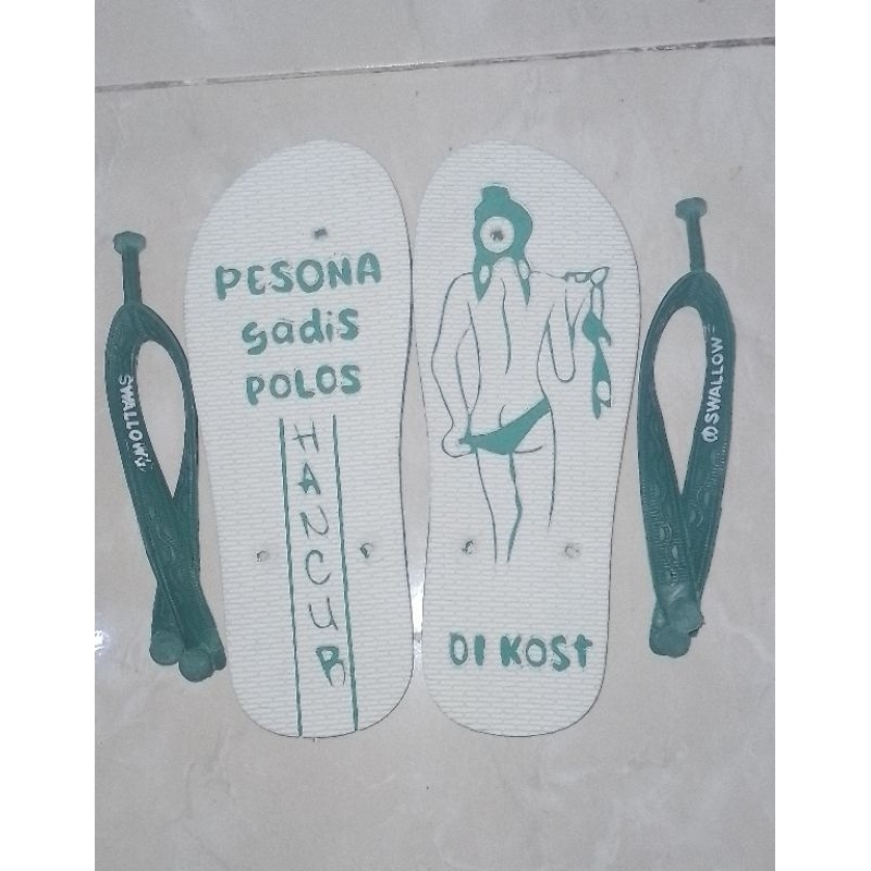 Jual Sendal ukir, Sendal swallow, Bisa costum (GAMBAR) | Shopee Indonesia