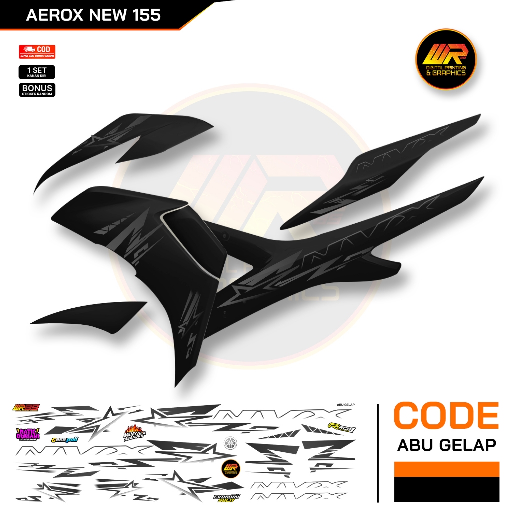 Jual Striping New Aerox Bahan Bening Sticker New Simpel Gradasi Sticker ...