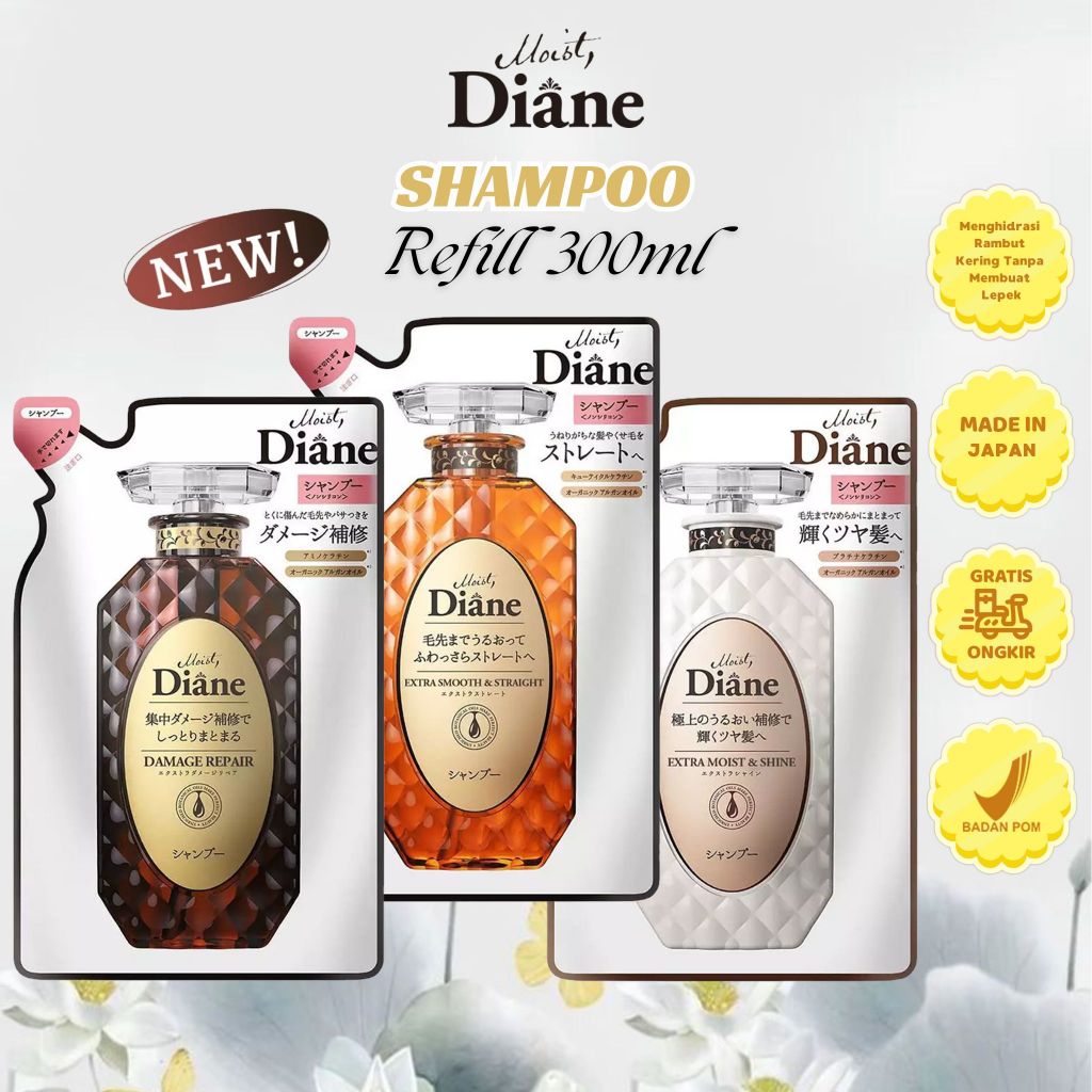Jual MOIST DIANE Shampoo Refill 330ml- Moist & Shine | Smooth ...