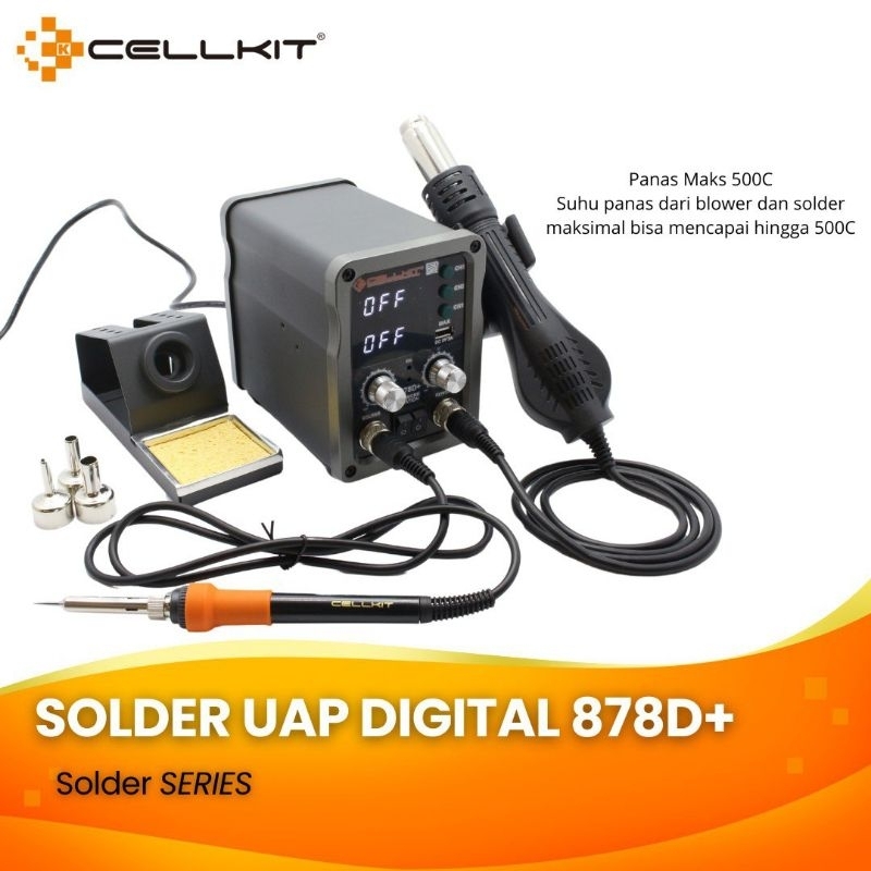 Jual SOLDER DAN BLOWER CELLKIT Digital 878D+ PLUS USB | Shopee Indonesia