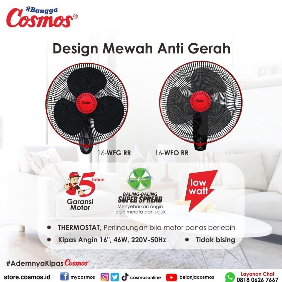 Jual Kipas Angin Dinding / Wall Fan Cosmos 16 inc- WFG / WFG RR ...