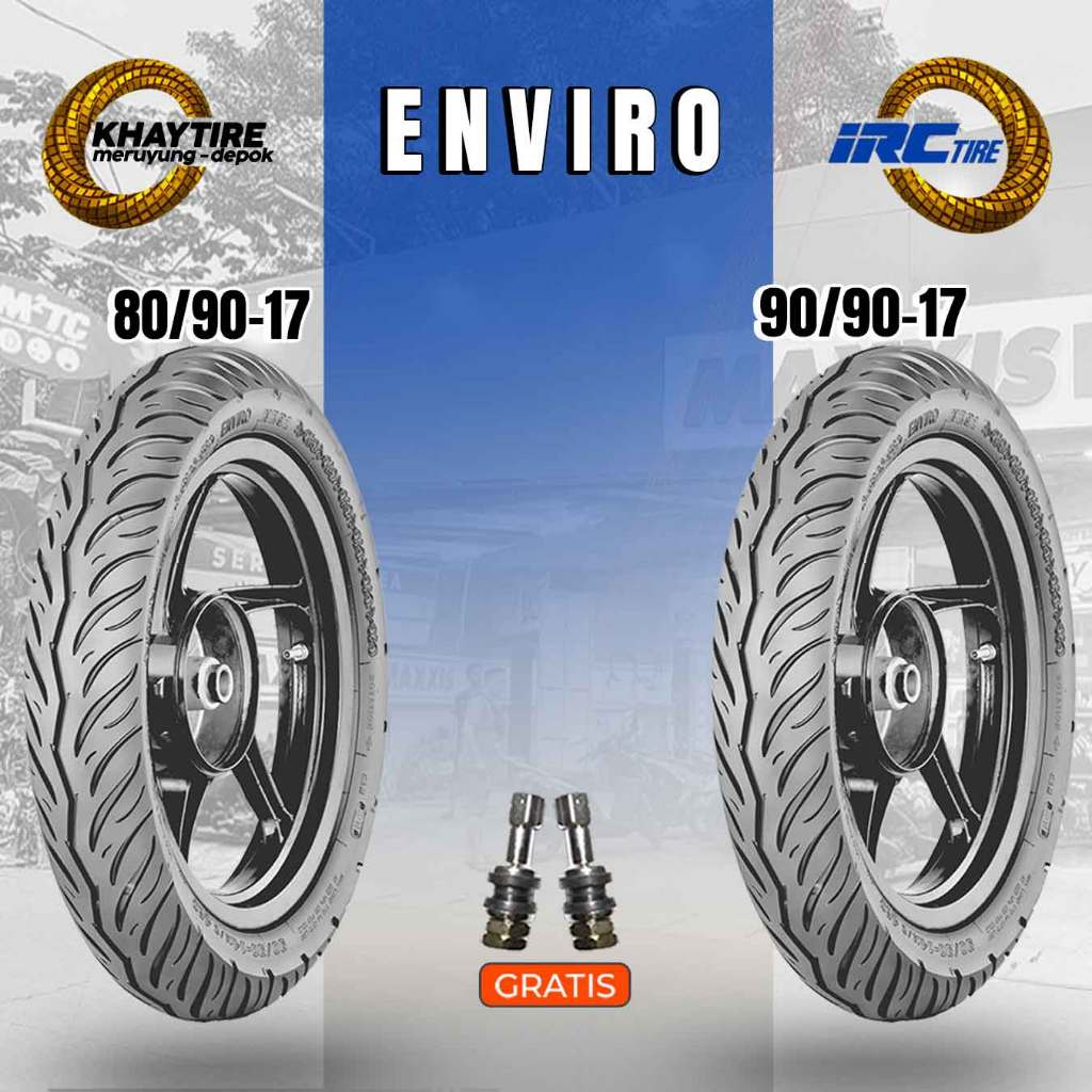 Jual Paket Ban Motor Bebek IRC ENVIRO 80/90-17 + 90/90-17 Tubeless ...
