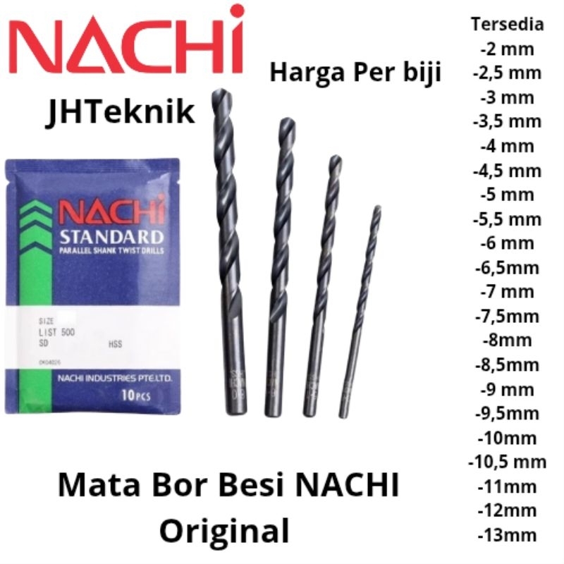 Jual JHTeknik Mata Bor Besi NACHI ORIGINAL 8mm/8,5mm/9mm/9,5mm/10mm Mata Bor Mata Bor Besi Mata ...