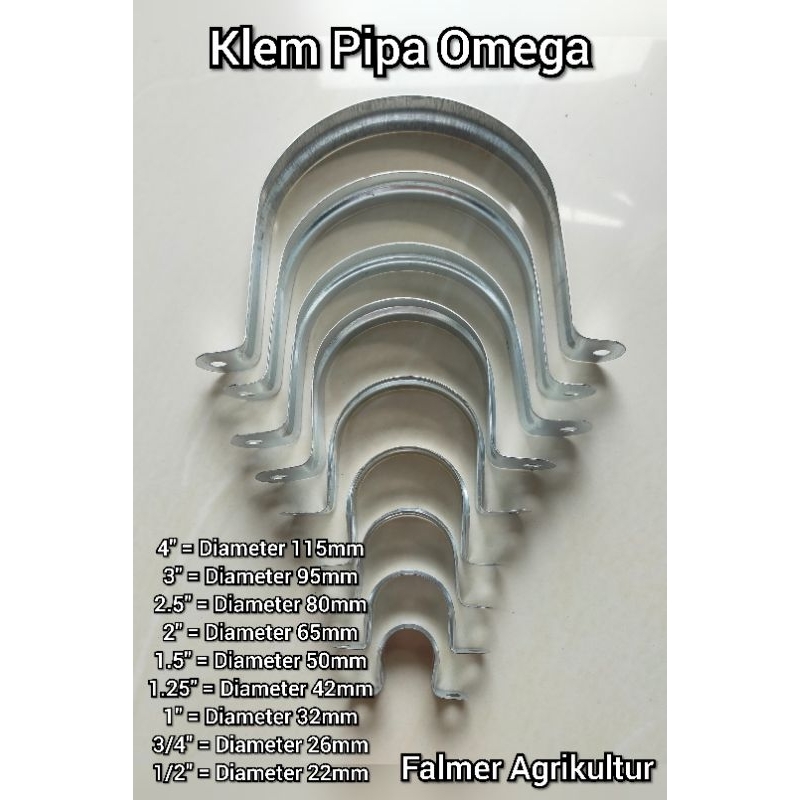 Jual KLEM PIPA KLEM OMEGA 1/2" s.d 6" OMEGA GALVANIS | Shopee Indonesia