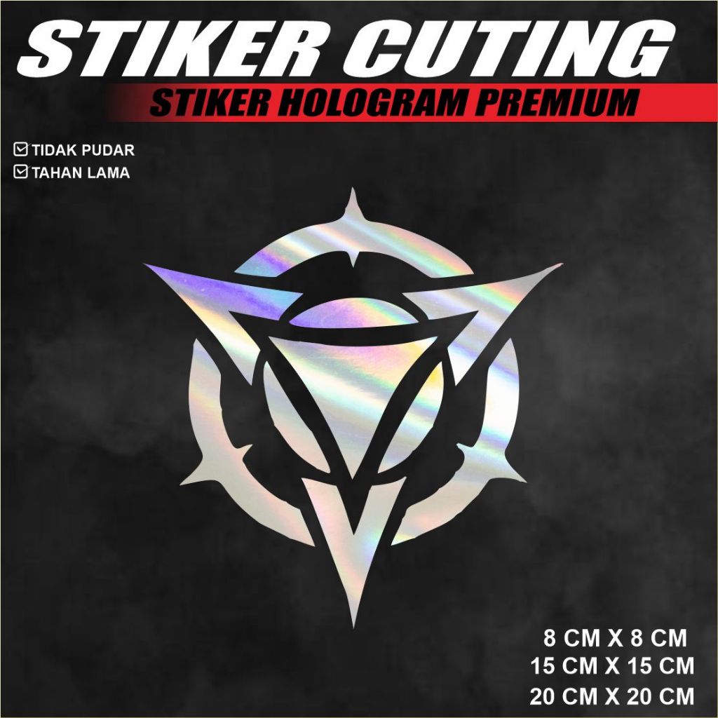 Jual Stiker cutting logo segitiga bulat keren stiker hologram premium ...