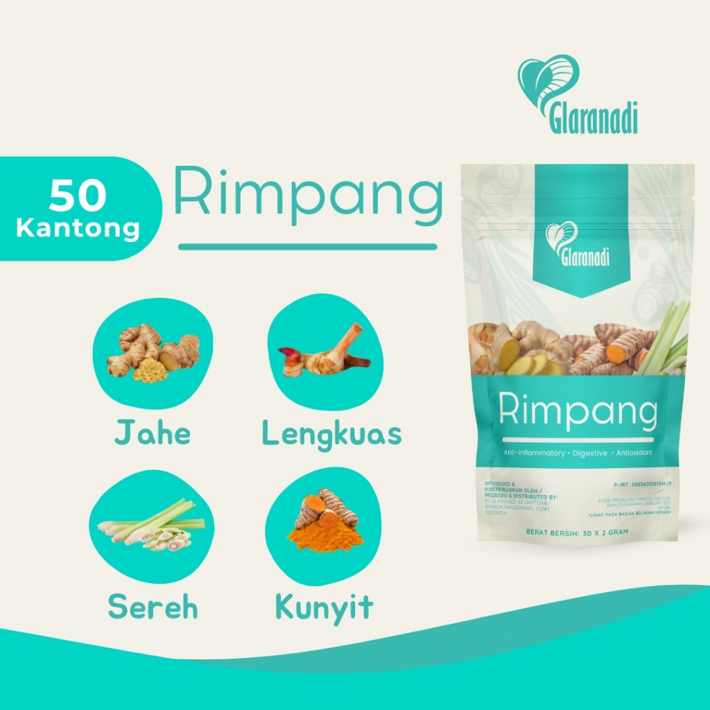 Jual GLARANADI Teh Rimpang JSR 50 Kantong Kunyit Jahe Serai Lengkuas ...