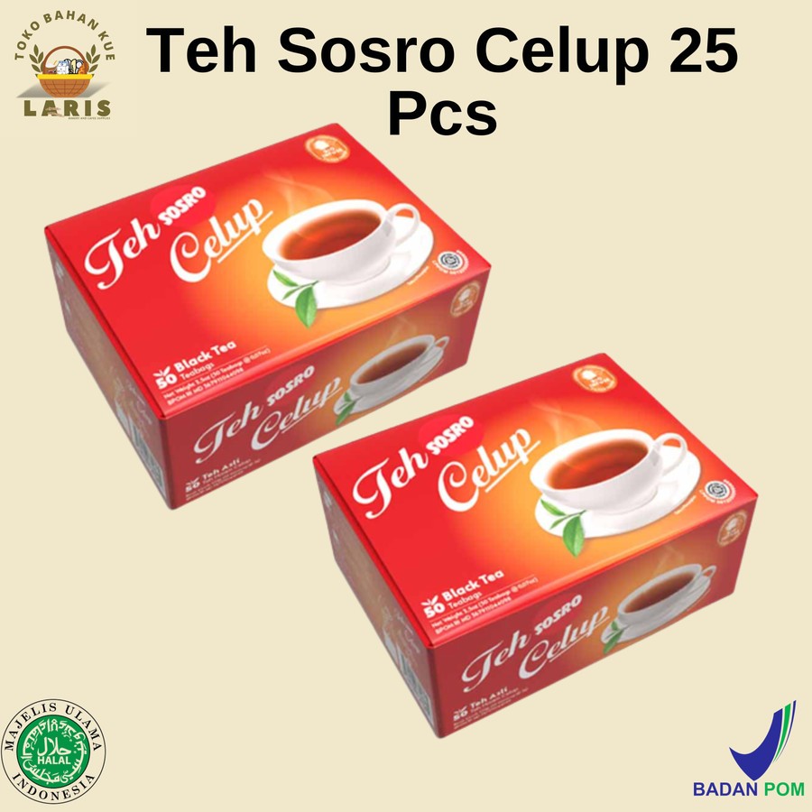Jual SOSRO TEH CELUP ISI 25 PCS | Shopee Indonesia