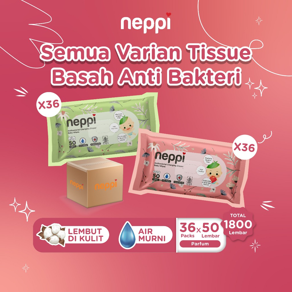 Jual (Dus Isi 36 Pcs x 50 Lembar) Neppi Tisu / Tissue Basah ...