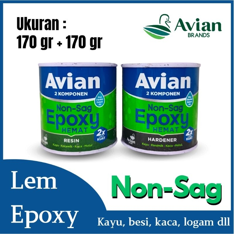 Jual Avian epoxy hemat lem epoxy plastik kayu kaca logam dll 2 komponen ...