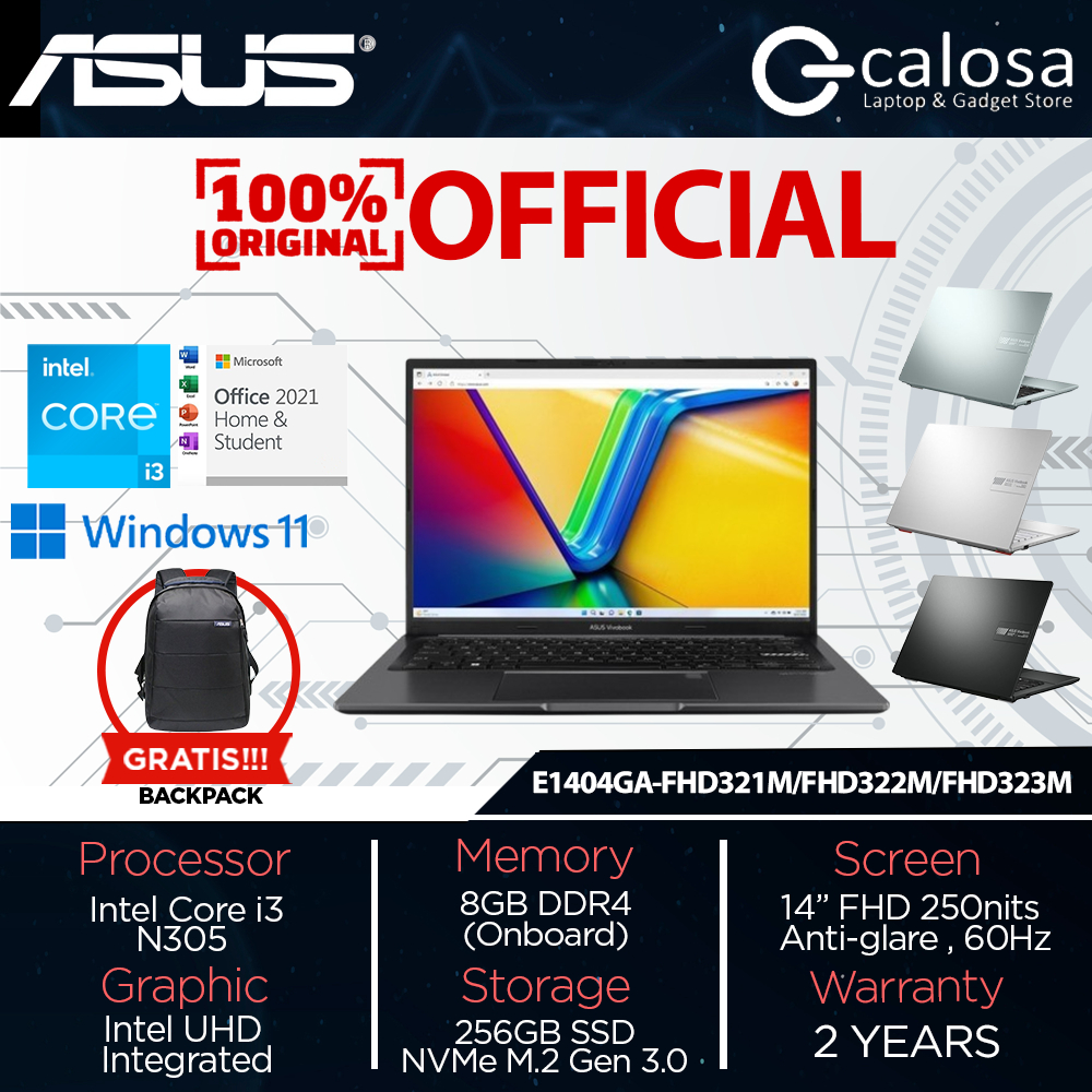 Jual LAPTOP ASUS VIVOBOOK GO 14 E1404GA-FHD321 / FHD323 / FHD322M ...