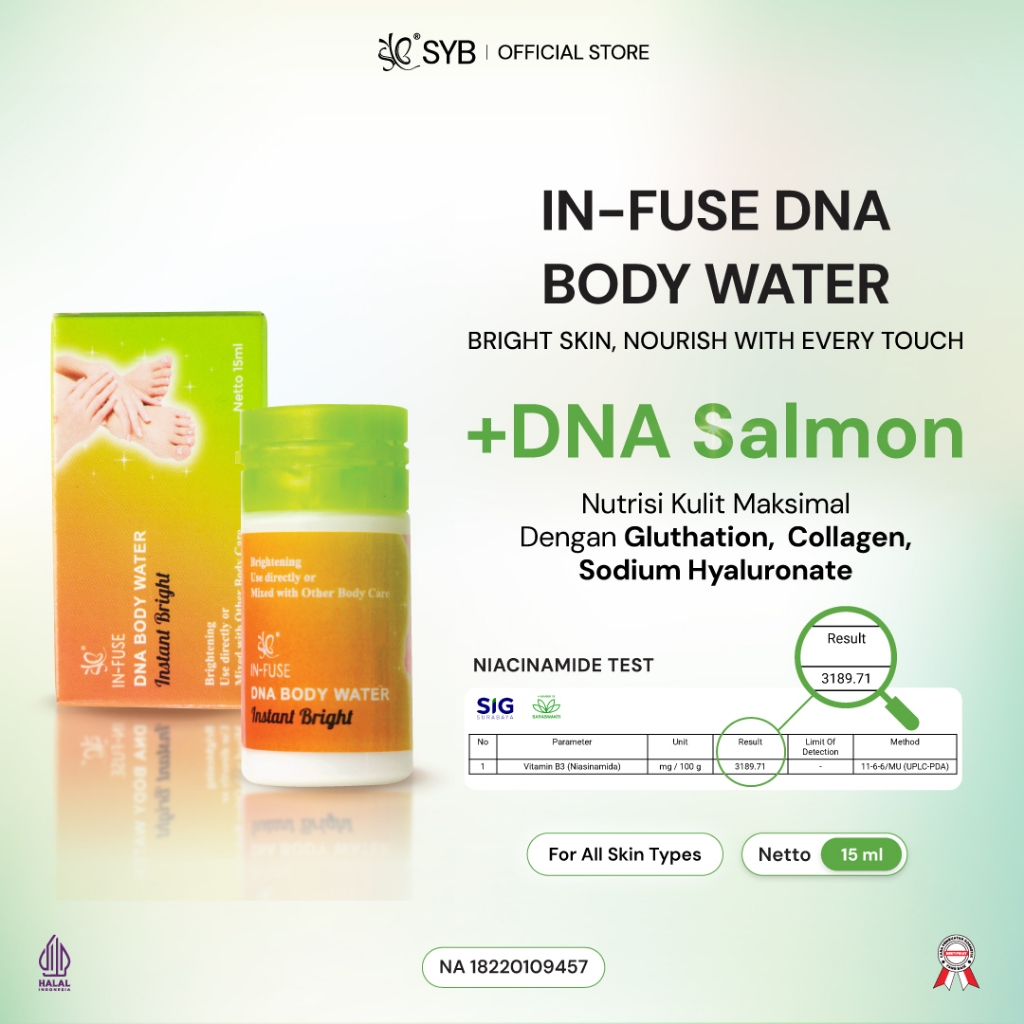 Jual SYB IN-FUSE DNA BODY WATER INSTANT BRIGHT | Shopee Indonesia