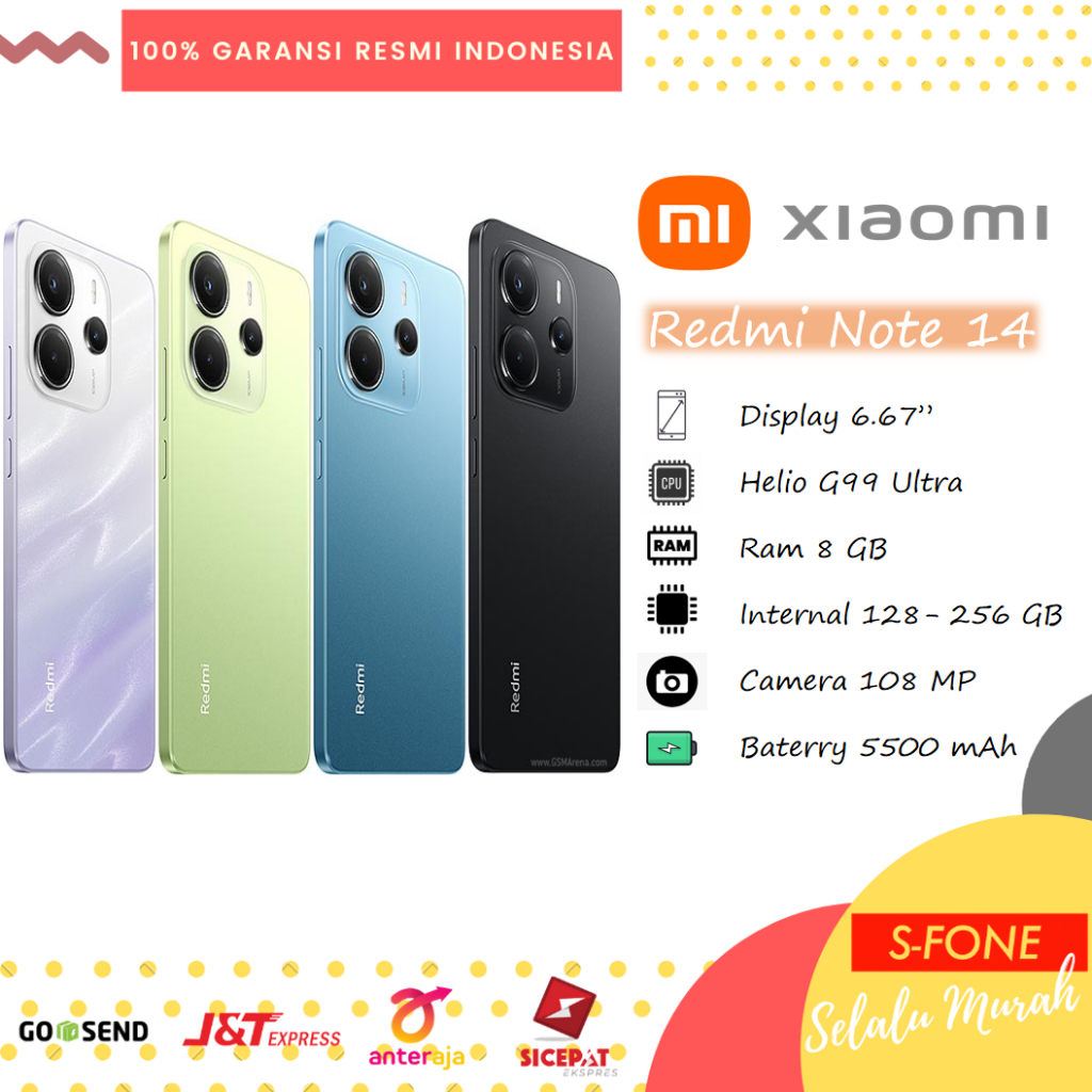 Jual Xiaomi Redmi Note 14 4G LTE 8/128 GB - 8/256 GB AMOLED 6.67 ...