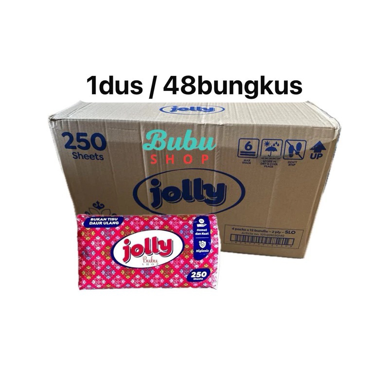 Jual ( 1 Dus ) Tissue facial JOLLY 250 sheets 2 ply ( 1 karton isi 48 ...