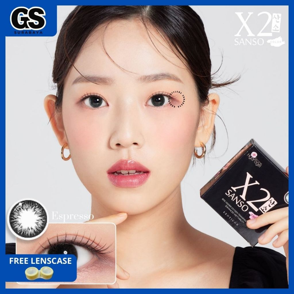 Jual SOFTLENS X2 SANSO BLACK 14.5MM 15MM NORMAL & MINUS (-0.50 S/D -10. ...