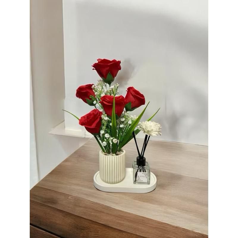 Jual SET RANGKAIAN BUNGA MAWAR ARTIFICIAL| SET BUNGA MAWAR HOME DECOR ...