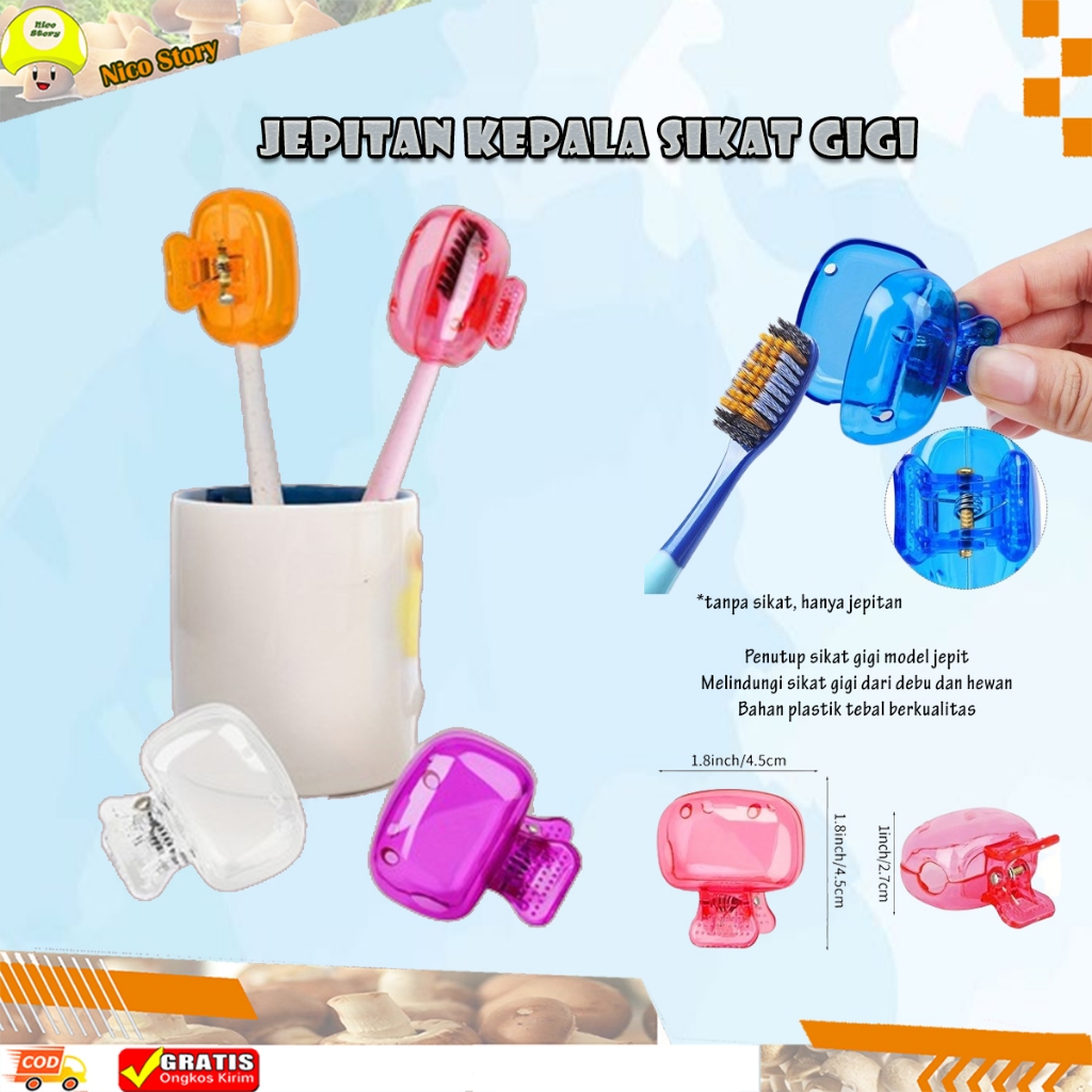Jual (ncs) Penutup Sikat Gigi Japit Clip tutup penutup kepala gosok ...