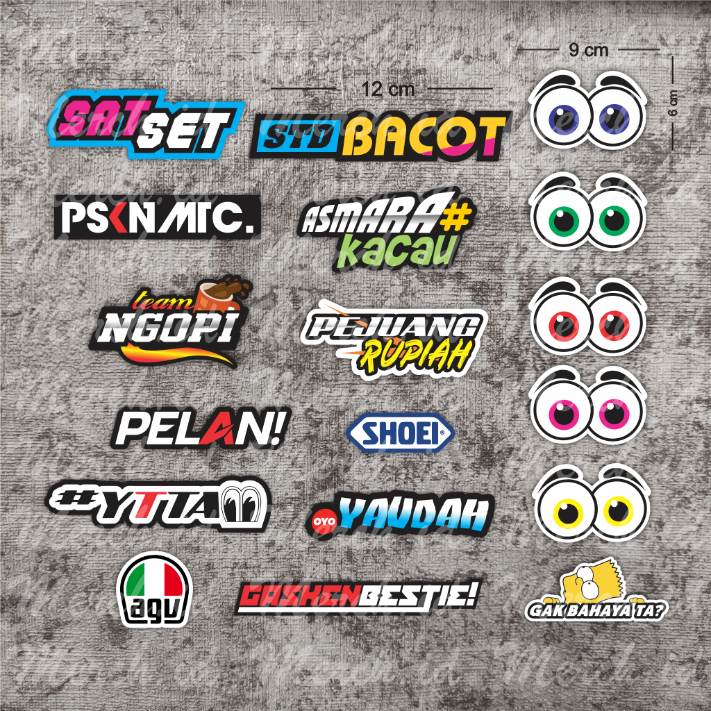 Jual stiker sponsor racing kata viral mata viral hologram helm motor 16 ...