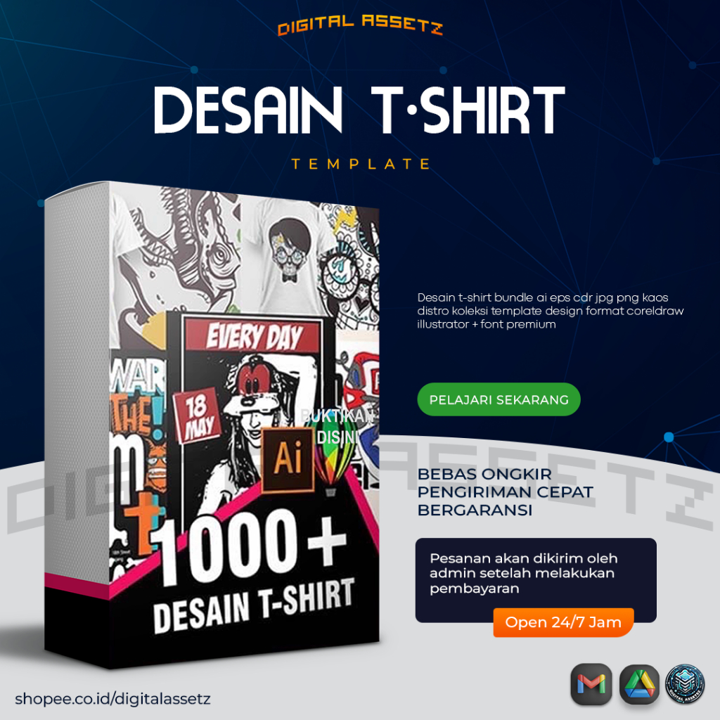 Jual [D38] 1.000+ Desain T-Shirt Bundle AI EPS CDR JPG PNG Kaos Distro ...