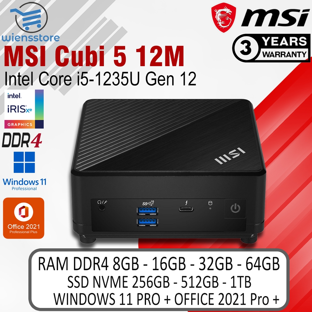 Jual MINI PC MSI Cubi 5 12M Intel Core i5 1235U Gen 12 + RAM+SSD NVME ...