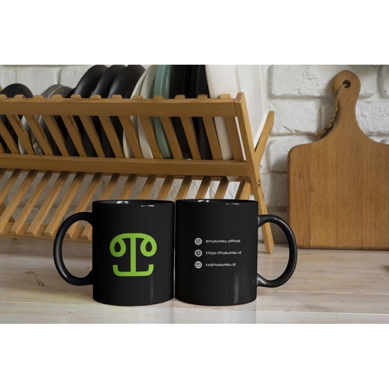 Jual Gelas Mug Hitam Kemas Box & Sablon Custom | Shopee Indonesia