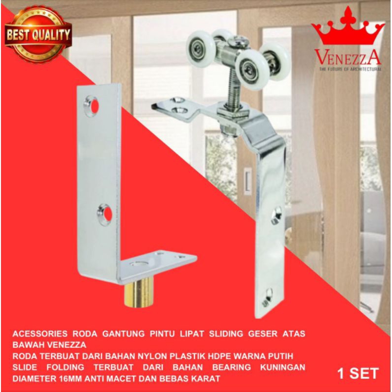 Jual Roda Nylon Gantung Pintu Lipat Aluminium Putar 360° + Pivot ...