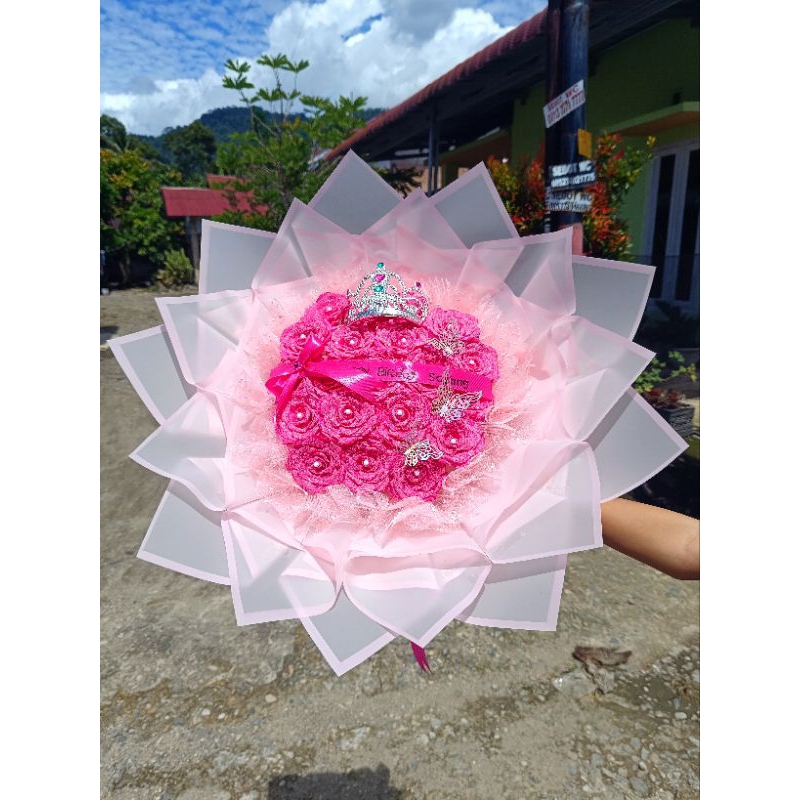 Jual dk_bouquet.bliss~BUKET BUNGA PITA SATIN PINK | Shopee Indonesia