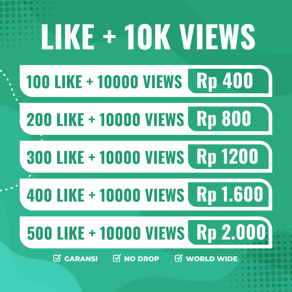 Jual Paket Tiktok Like BONUS View Permanen Bergaransi Viewers Aktif Likes Mix Worldwide Free 10k ...