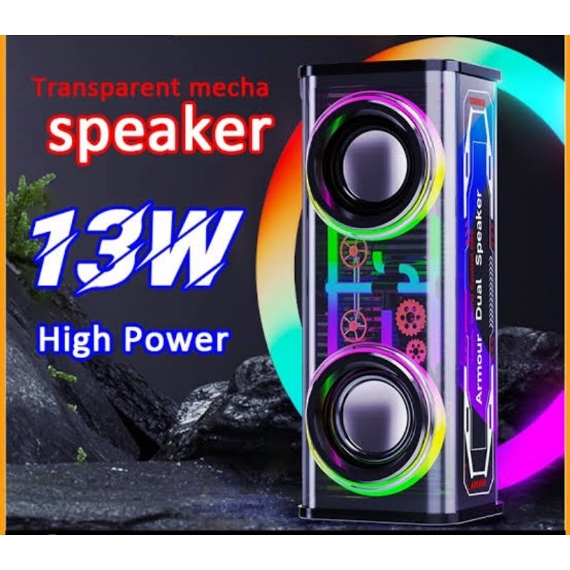 Jual Speaker Bluetooth Cyberpunk V8 TWS Wireless V5.3 Mecha Transparan ...