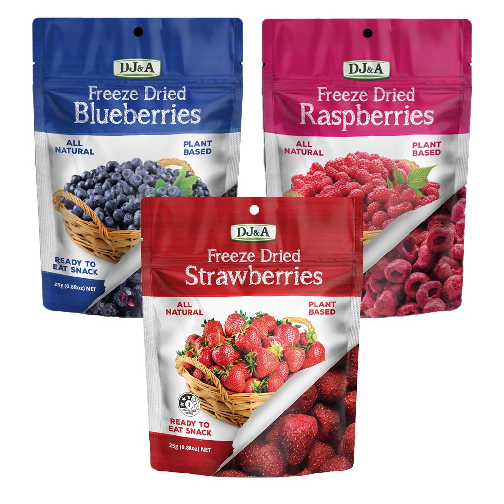 Jual Dj&A Freeze Dried Fruit Raspberry / Buah Kering 25 Gr | Shopee ...