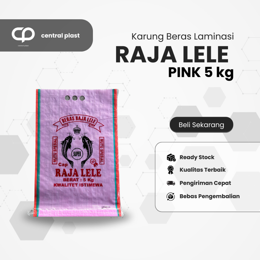 Jual Karung Beras Laminasi 5 kg Cap Raja Lele Pink | Shopee Indonesia