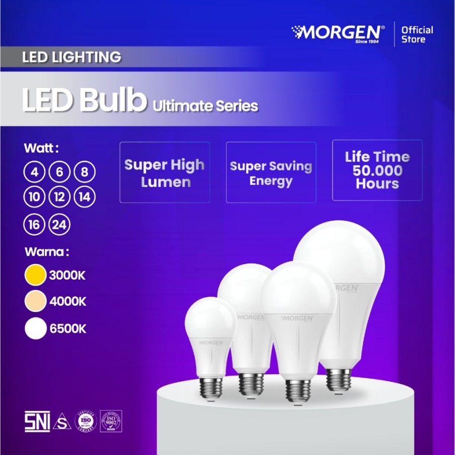 Jual Morgen Lampu LED Bulb Ultimate 4-24W E27 6500K Putih | Shopee Indonesia