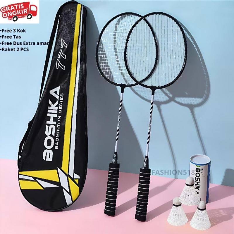 Jual [Free Dus Packing] COD RAKET BADMINTON/ RAKET BULU TANGKIS ISI 2 ...
