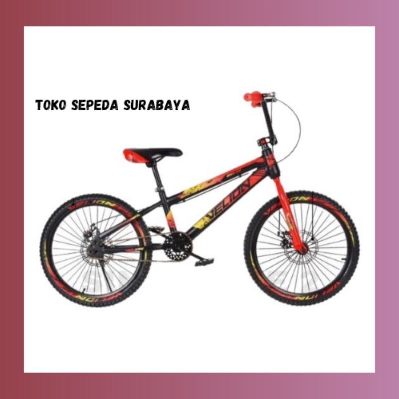 Jual SEPEDA ANAK LAKI BMX VELION D1 UKURAN 20 INCH BAN 2.40 REM CAKRAM ...