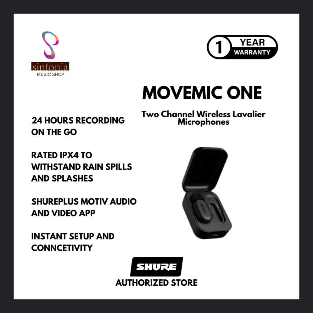 Jual Shure MV-ONE MoveMic One Single-Channel Wireless Lavalier ...