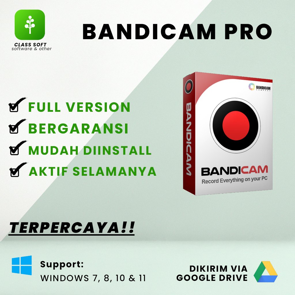 Jual Bandicam Pro Full Version CLASS_SOFT I Windows 11, 10, 8 & 7 ...