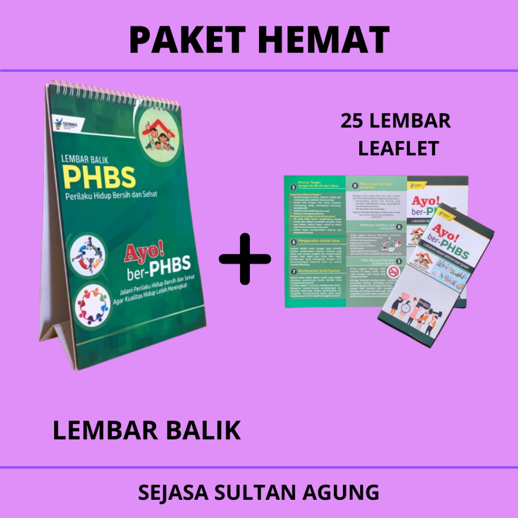 Jual Paket Lembar Balik + Leaflet | Media Promkes Tema PHBS | Brosur ...