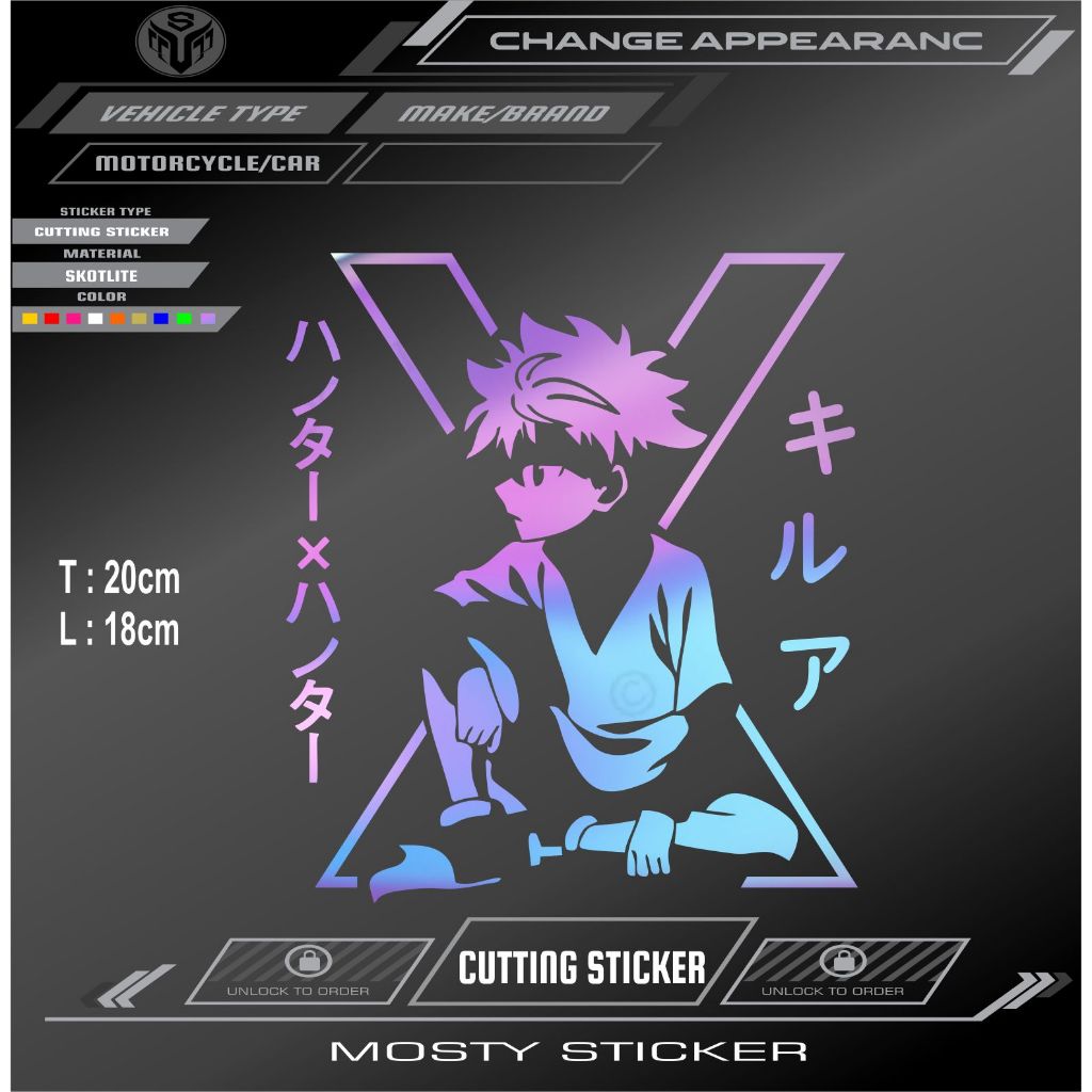 Jual cutting sticker killua hunter x hunter ukuran 20 x 18 cm | Shopee ...