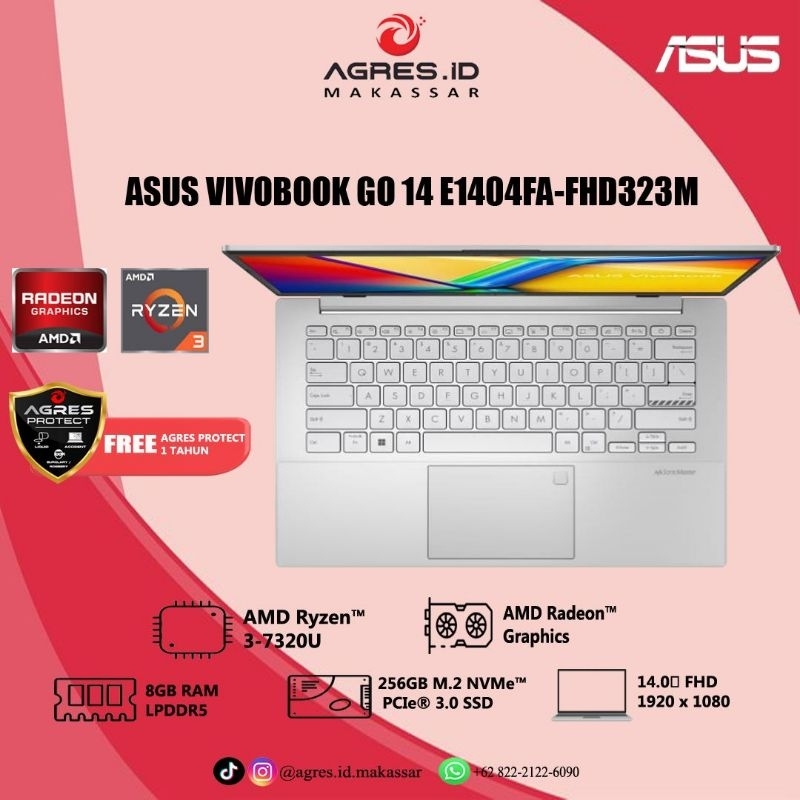 Jual ASUS VIVOBOOK GO 14 E1404FA-FHD323M AMD RYZEN 3 7320 8GB 256GB ...