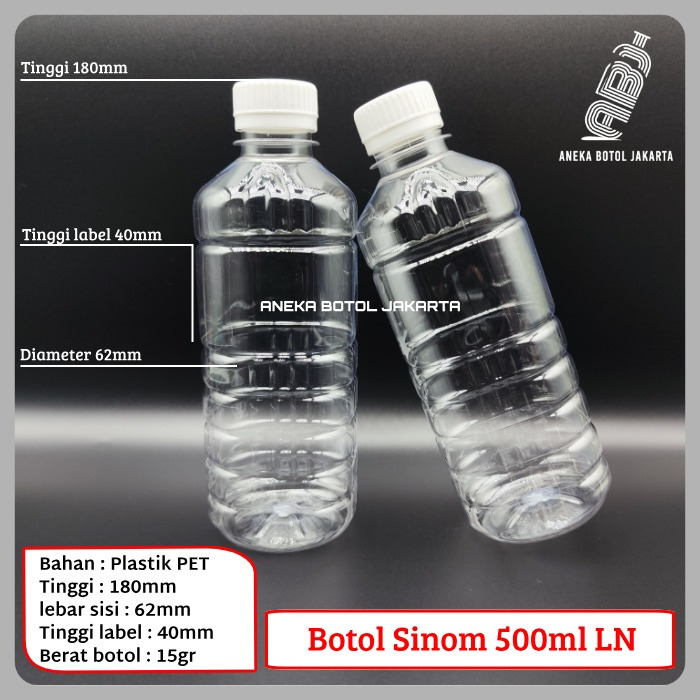 Jual Botol sinom 500ml tutup LN / Botol 500ml / Botol plastik 500ml ...