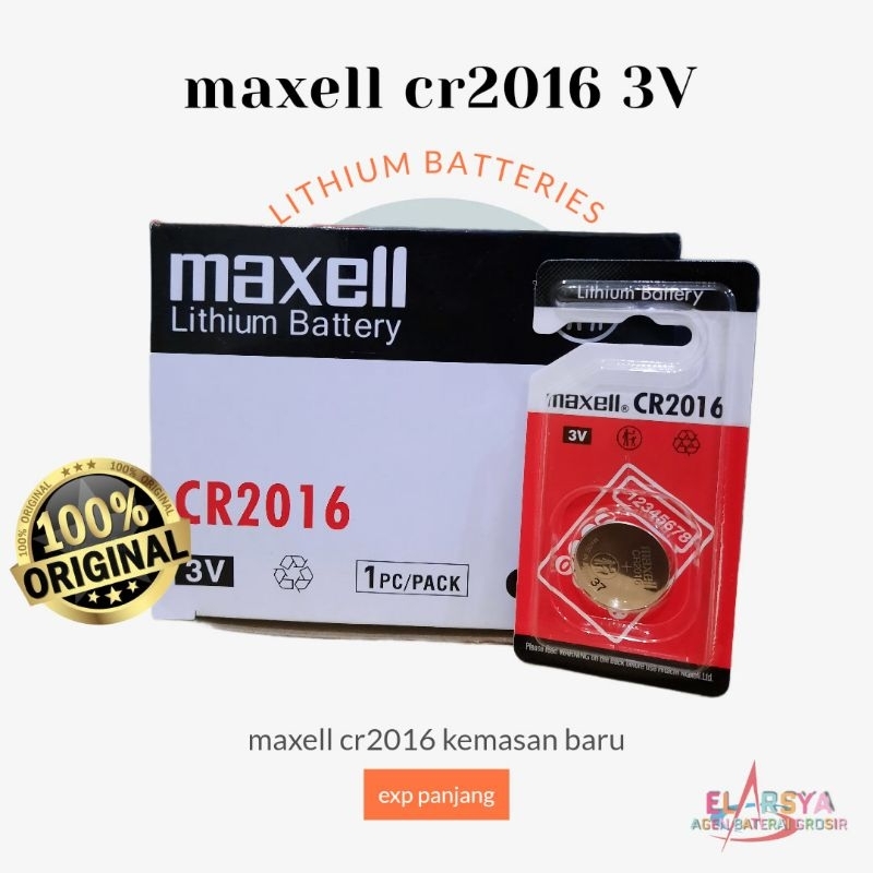 Jual Baterai Cr2016 Maxell Original Batre Maxell CR2016 3V Single pack | Shopee Indonesia