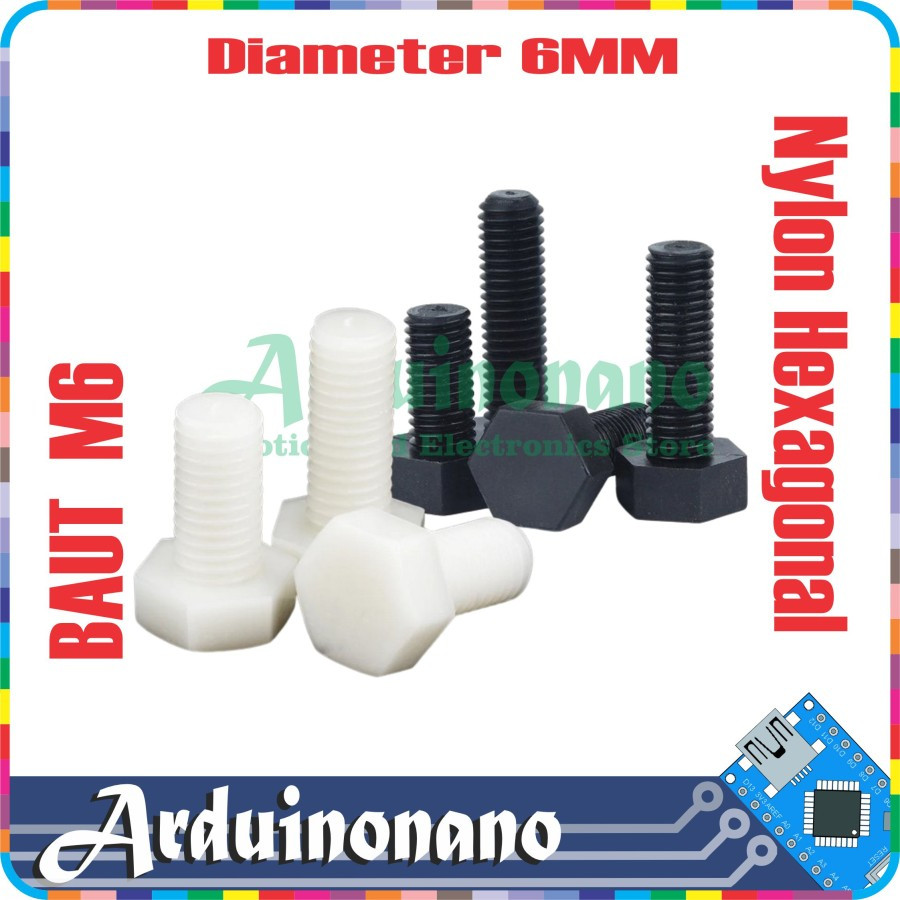 Jual NYLON HEX BOLT M10X50 MM SCREW BAUT HEXAGONAL M10 HIGHT 50MM 50 MM ...