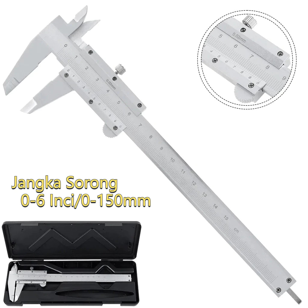Jual 【Stok Siap】Jangka Sorong Stainless 6Inch Vernier Caliper 150MM Sigmat Besi Manual | Shopee ...