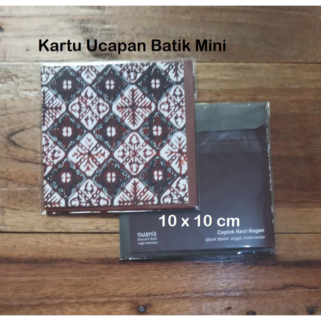 Jual Kartu Ucapan Batik Mini Batik Card Motif Ceplok Keci Sogan ...