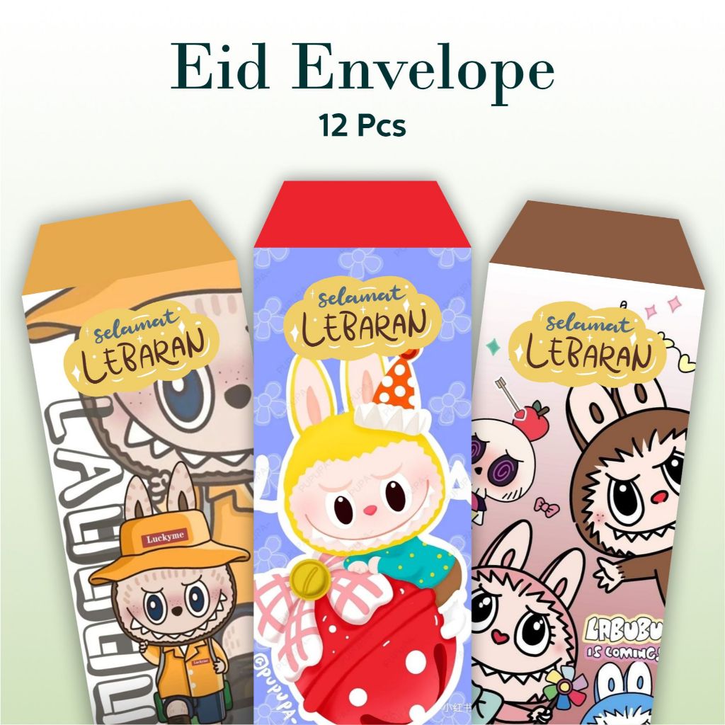 Jual ( 12 Pcs ) Amplop Lebaran Motif Labubu 1 / Amplop Labubu / Amplop ...