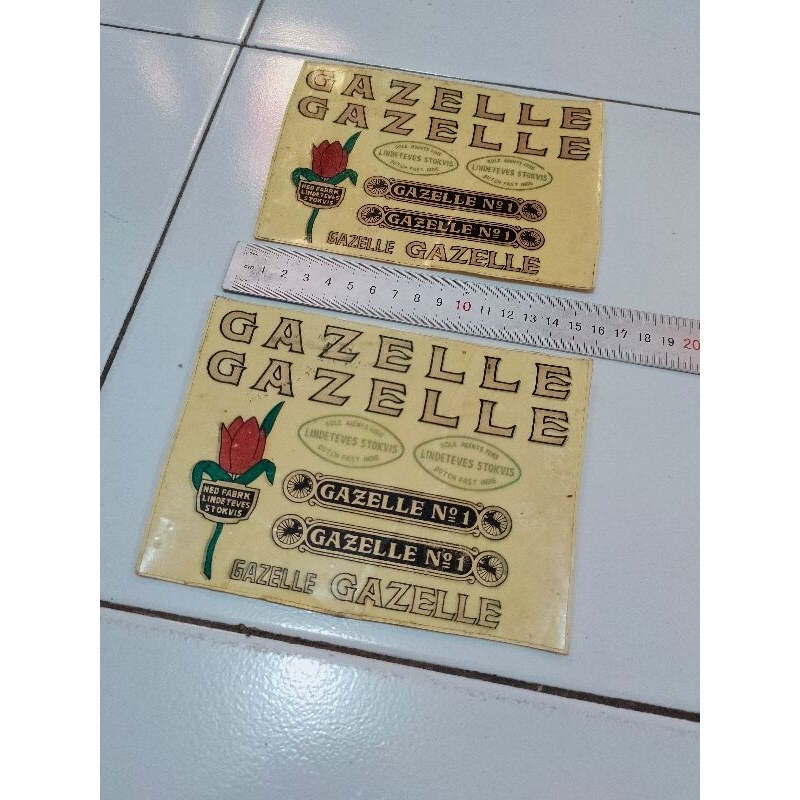 Jual Sticker decal sepeda Gazelle NOS lengkap onthel cruiser ontel ...